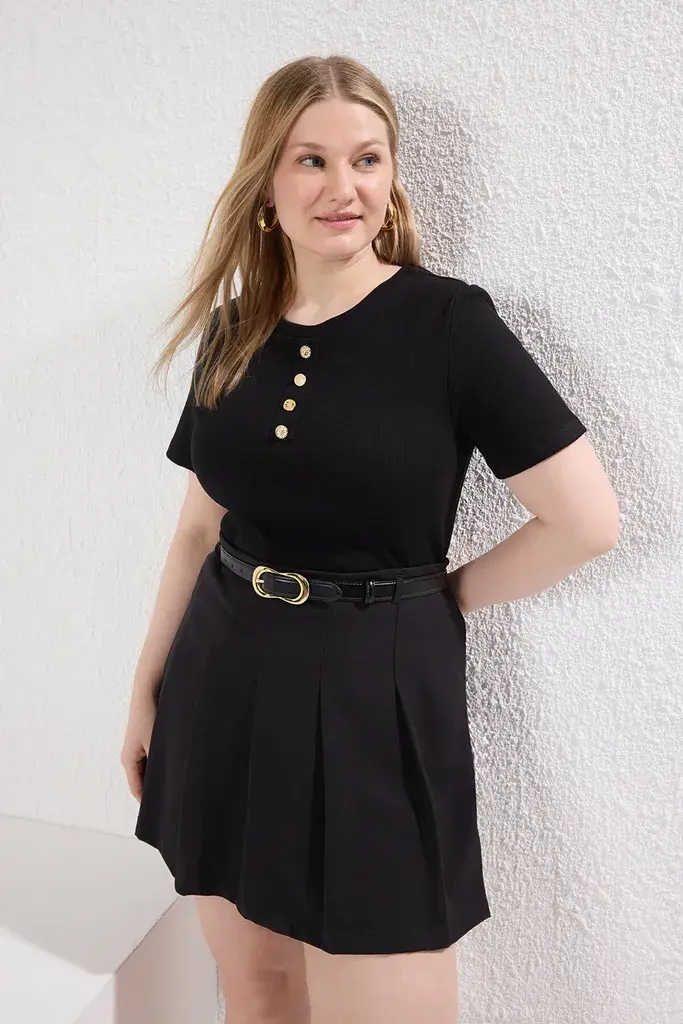 Trendyol Curve Ženska bluza Tbbss25Af00088, Crna