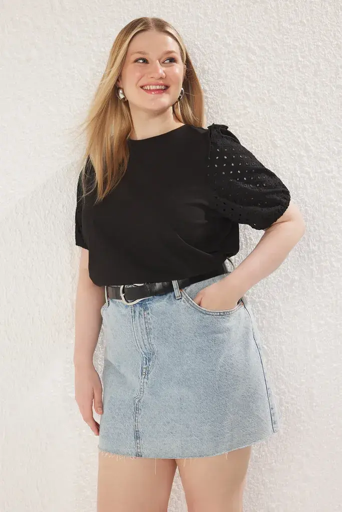 Trendyol Curve Ženska bluza TBBSS25AF00049, Crna