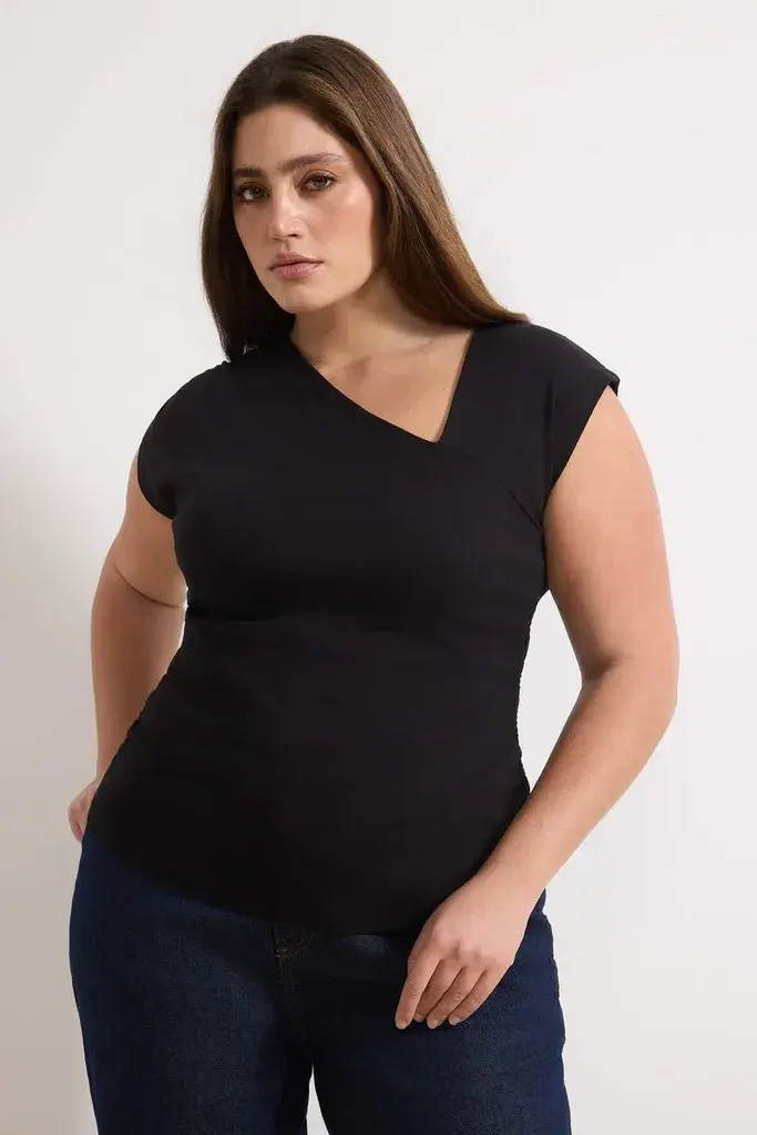 Trendyol Curve Ženska bluza Tbbss25Af00002, Crna