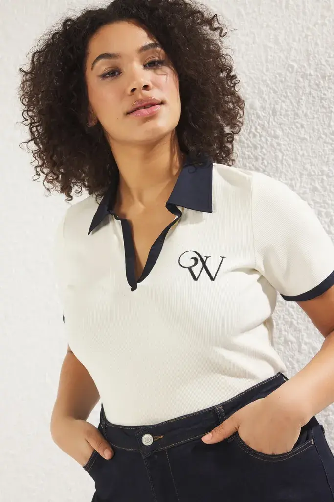 Trendyol Curve Ženska bluza Tbbss25Af00059, Krem
