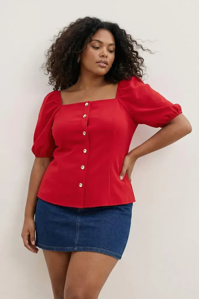 Trendyol Curve Ženska bluza Tbbss25Af00065, Crvena