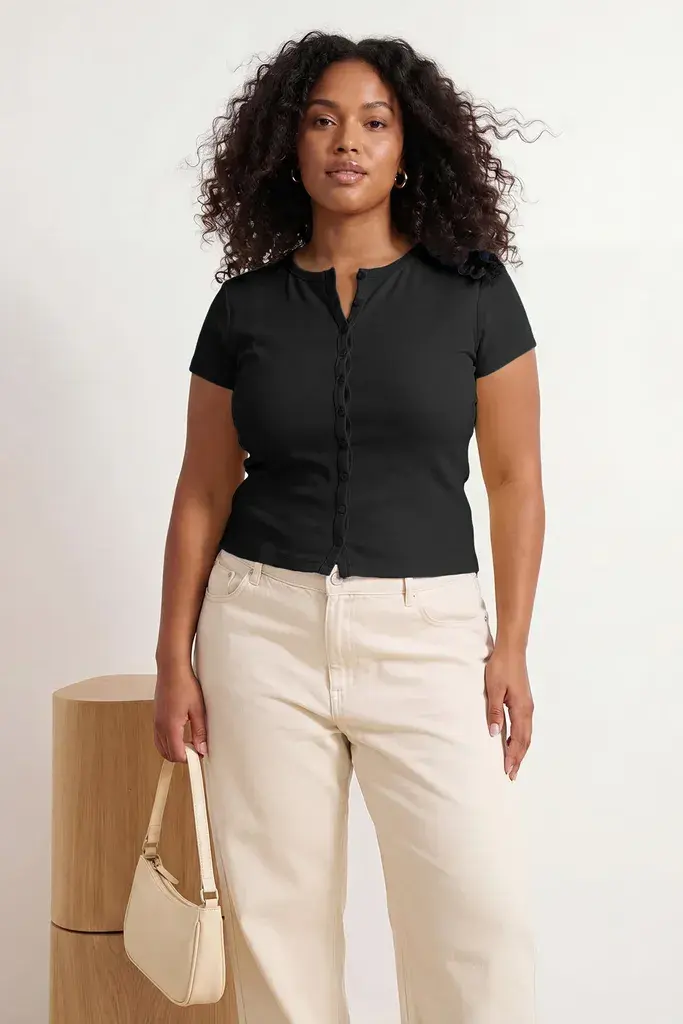 Trendyol Curve Ženska bluza Tbbss26Af00092, Crna