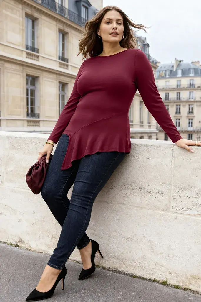 Trendyol Curve Ženska bluza Tbbaw26Af00014, Bordo