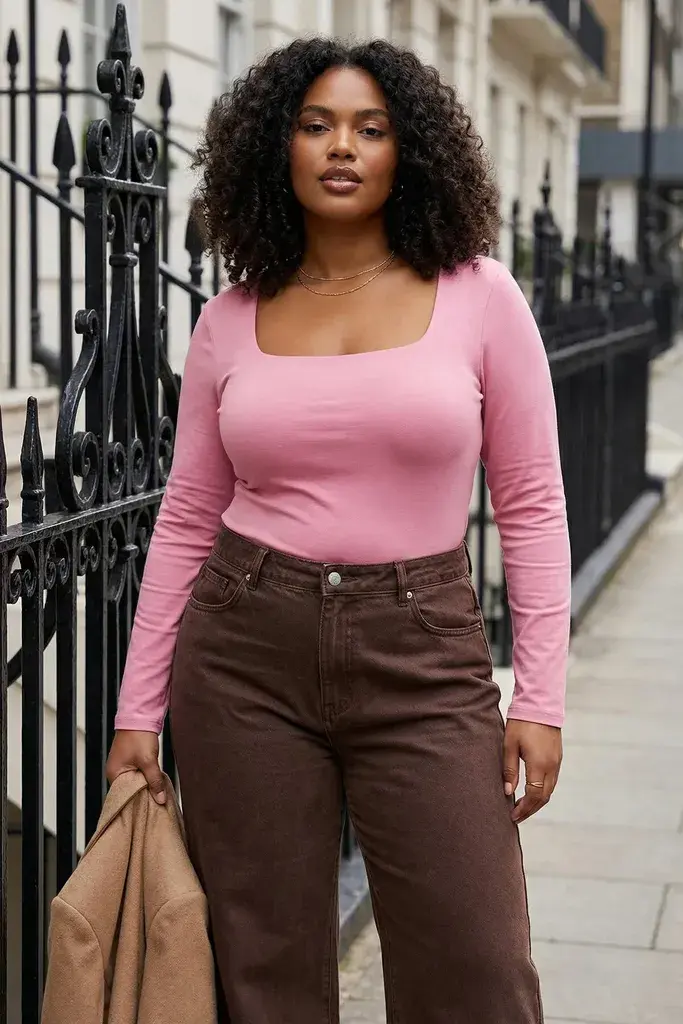 Trendyol Curve Ženska bluza Tbbaw26Af00133, Roze