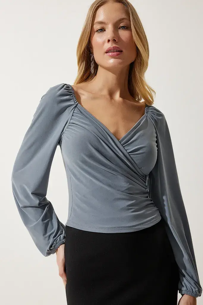 Happiness Istanbul Ženska bluza FF00154, Siva