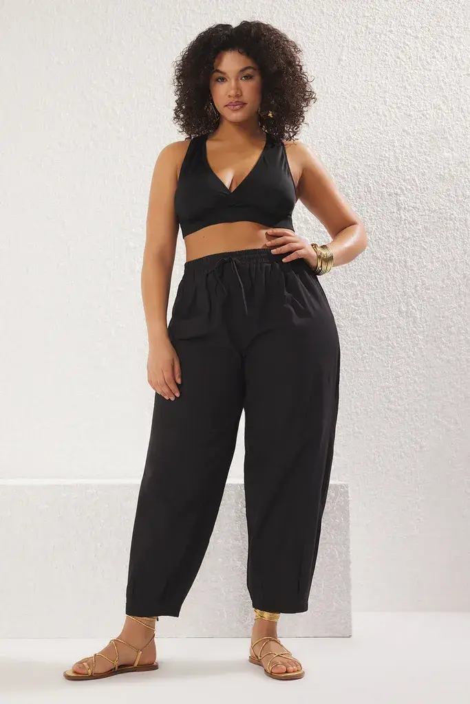 Trendyol Curve Ženske pantalone Tbbss25Ar00001, Crne