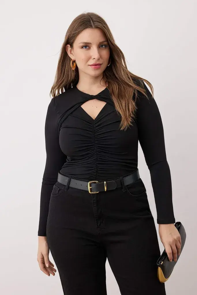 Trendyol Curve Ženski bodi Tbbaw26Cs00004, Crni