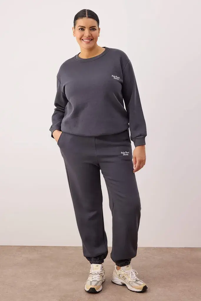 Trendyol Curve Ženski komplet Tbbaw26Ts00014, Tamnosivi