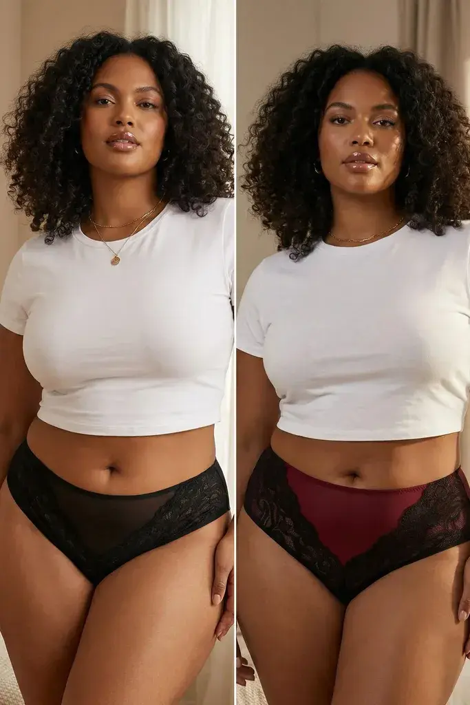 Trendyol Curve Set ženskih brazilskih gaćica sa čipkastom mašnom Tbbaw26Cm00002, 2 komada, Crne