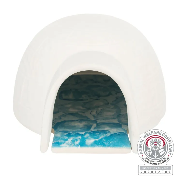 Iglo sa rashladnom podlogom za glodare keramički 13x9x15cm