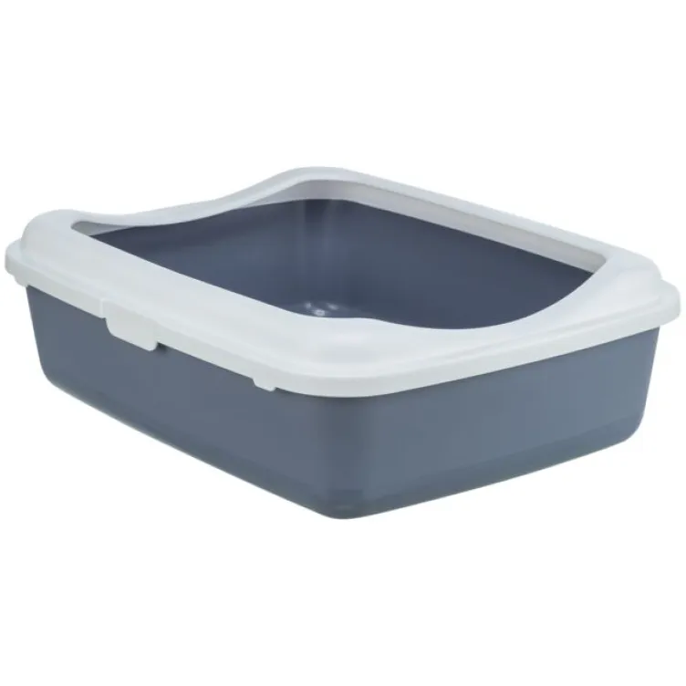 Toalet za mače classic sa ramom 37x15x47cm ljubičast/beli