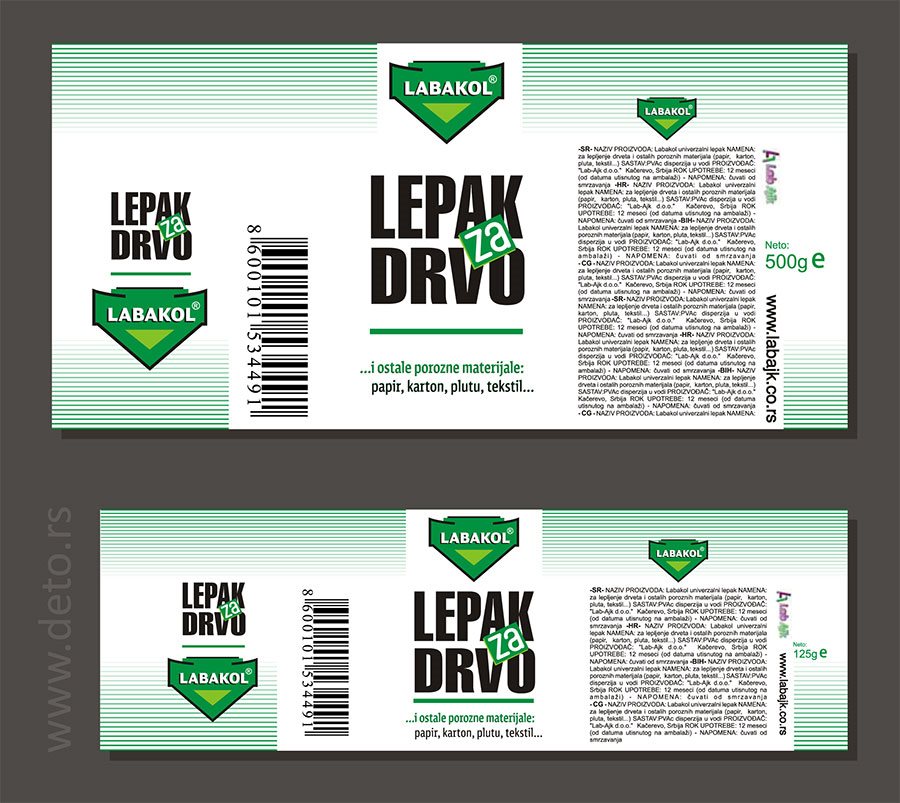 Samolepljive etikete za lepak „Labakol“