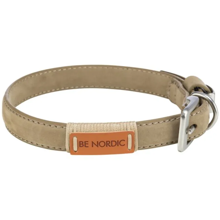 Ogrlica Be nordic kožna M 45 51cm 20mm pesak boja