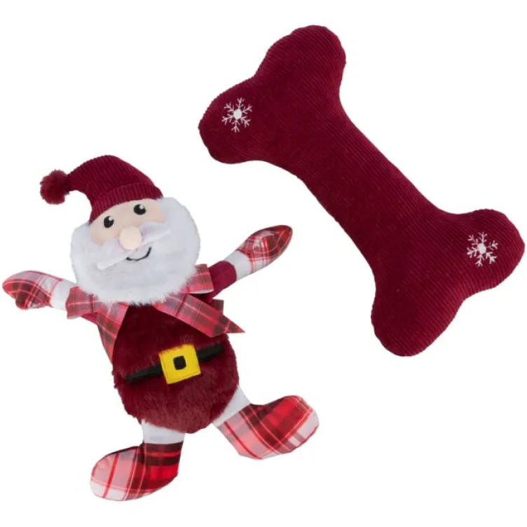 Novogodišnji set deda mraz i koska pliš 30 cm