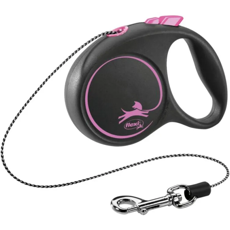 Flexi crni design XS 3m pink