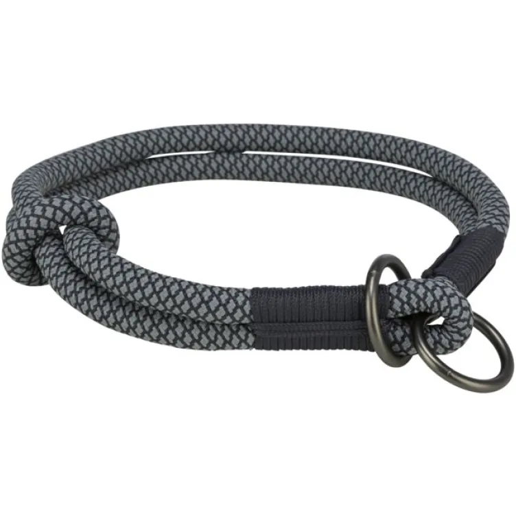 Ogrlica soft rope XS S 30cm/6mm crno/srebrna