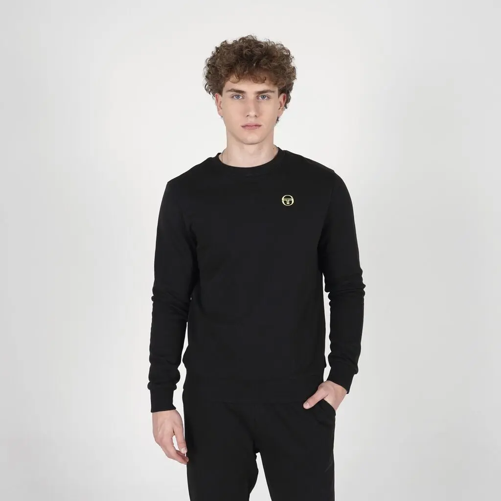 Sergio Tacchini Muški duks Chiaro M, Okrugli izrez, Crni