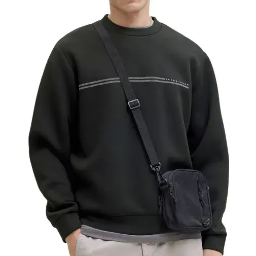 Jack & Jones Muški duks Jcofusion Scuba Sweat Crew Neck, Crni