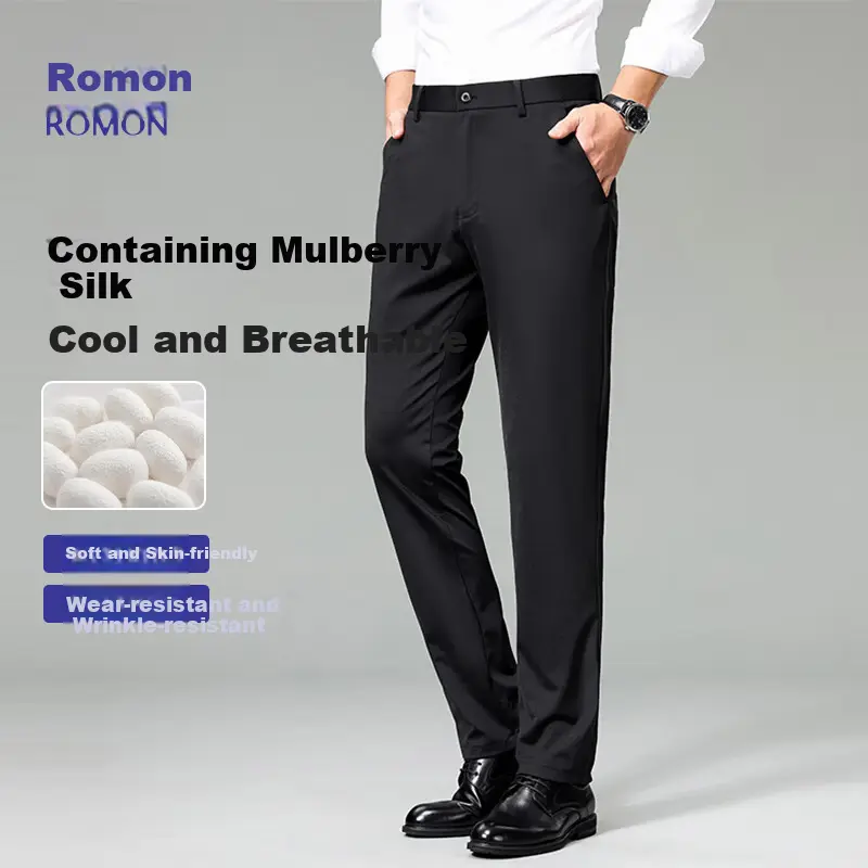 Romon Muške pantalone, Regular, Crne