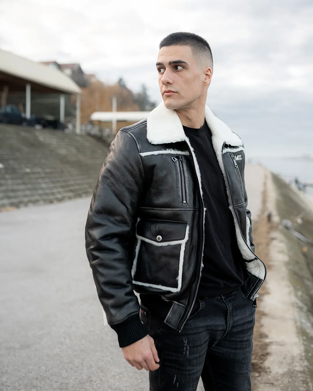 MARIO ZENETTI Muški monton Gotti ARL, Crni