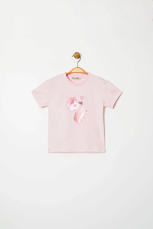 ALG Majica za devojčice Unicorn, Svetloroze