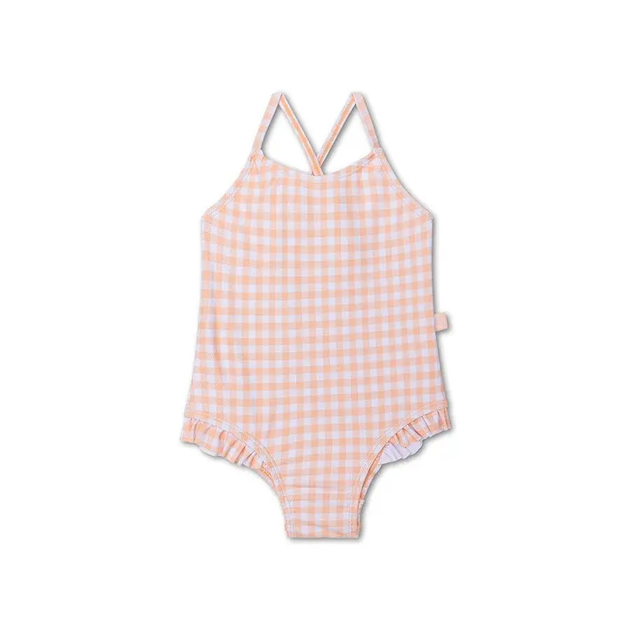 Swim Essentials Jednodelni kupaći kostim za devojčice, Narandžasto-beli