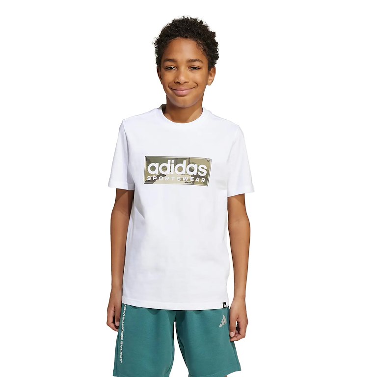 Adidas Majica za dečake B Camo Lin JX6871, Okrugli izrez, Bela