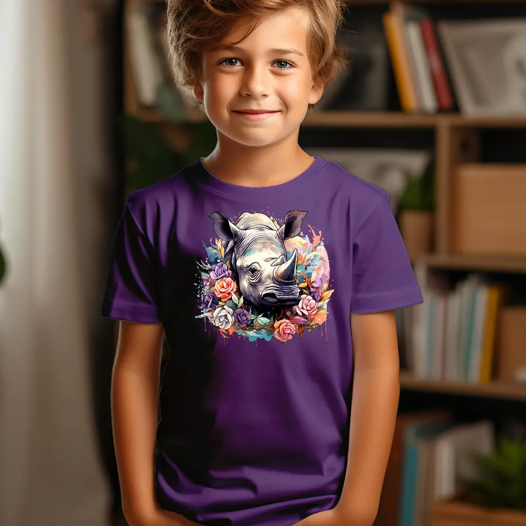 Camiseta Majica sa štampanim printom Cam 398, Dečija, Patlidžan