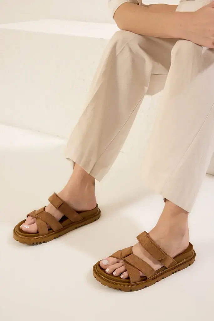 Trendyol Shoes Ženske papuče Takss25Te00003, Braon