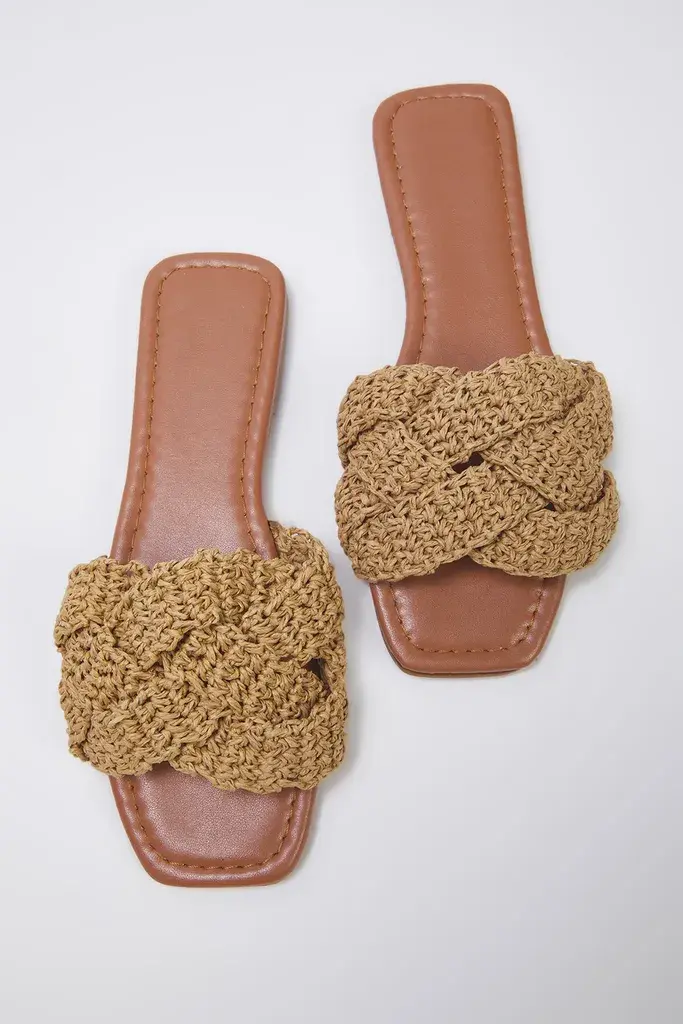 Trendyol Shoes Ženske papuče Takss25Te00030, Braon