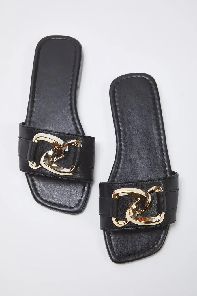 Trendyol Shoes Ženske papuče Takss25Te00023, Crne