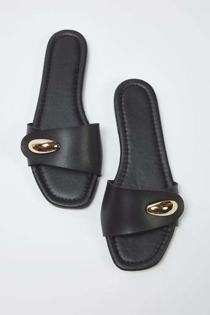 Trendyol Shoes Ženske papuče Takss25Te00041, Crne