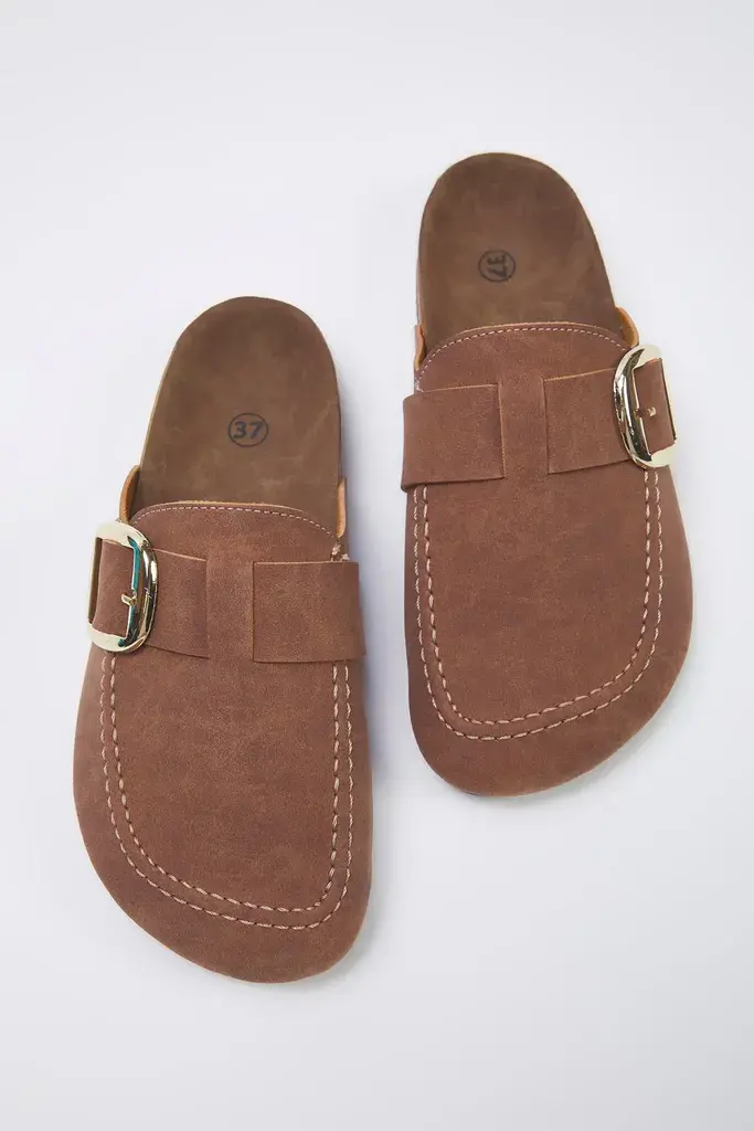 Trendyol Shoes Ženske papuče Takss25Te00000, Braon