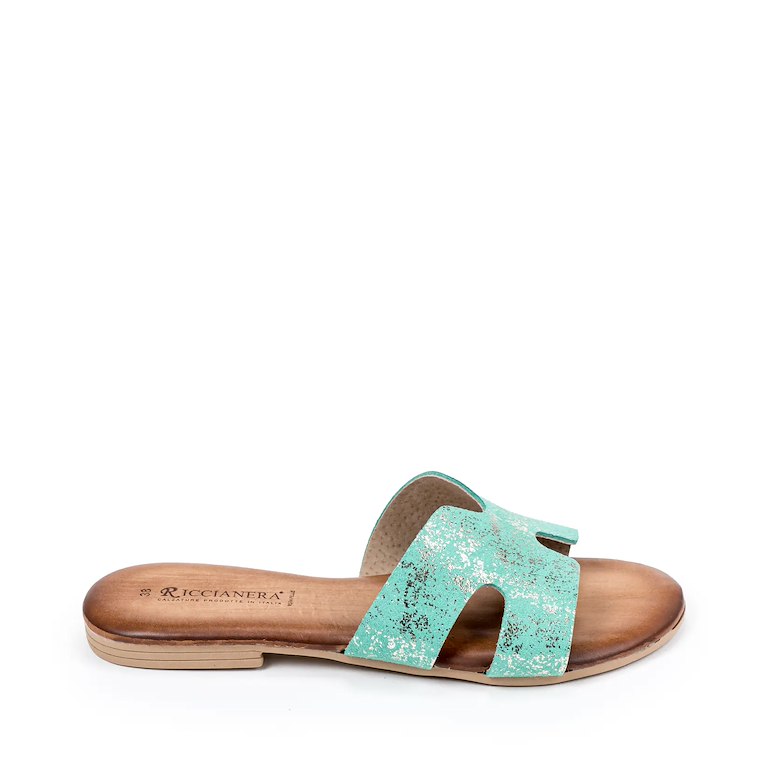 Riccianera Ženske papuče 1080/307 Pelle-Tiffany, Zelene