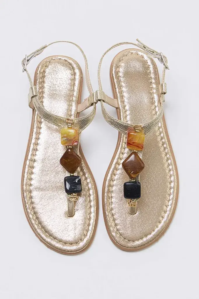 Trendyol Shoes Ženske sandale Takss26Sd00011, Zlatne