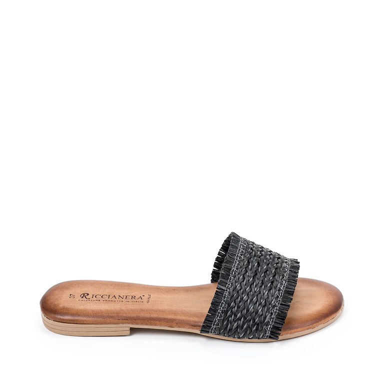 Riccianera Ženske sandale 1035/307 Raffia-Nero, Crna