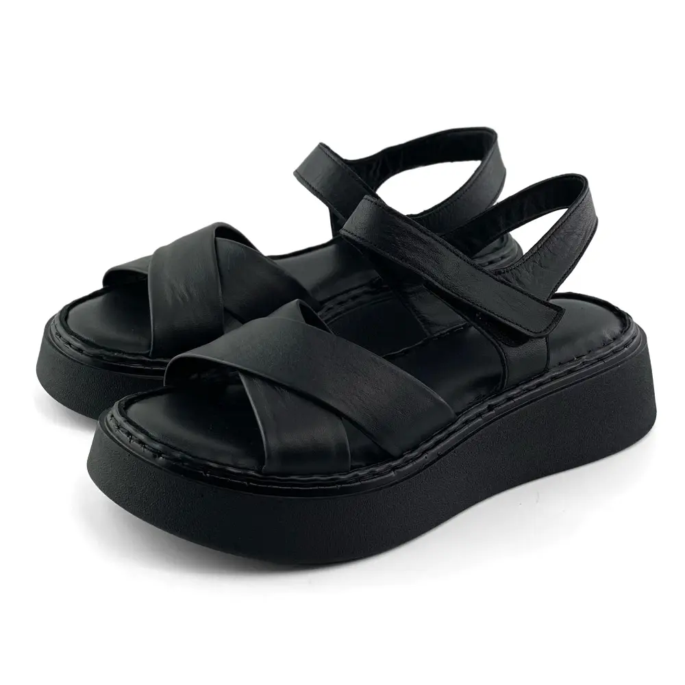 Mona Shoes Ženske sandale, Soft uložak, Kožne, Crne