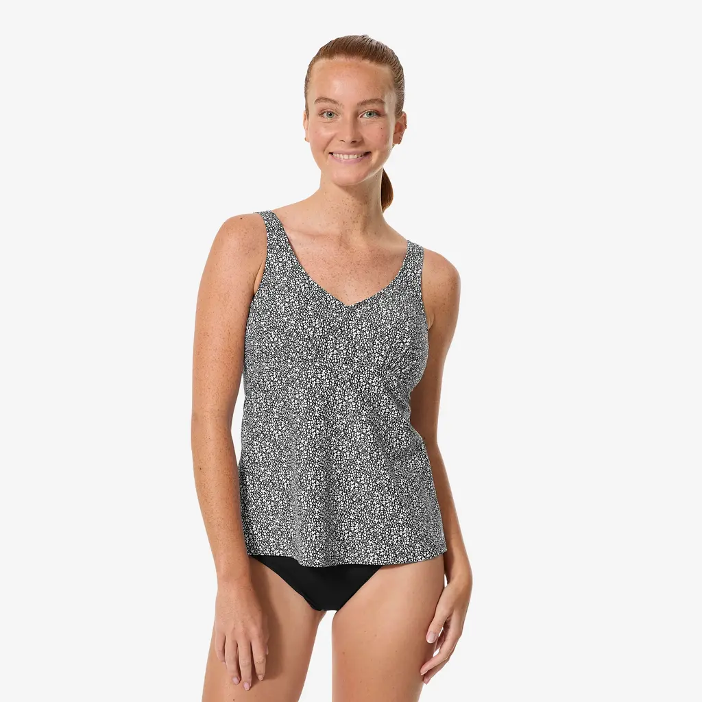 Crni ženski Aquafit Tankini kupaći kostim Lily leo