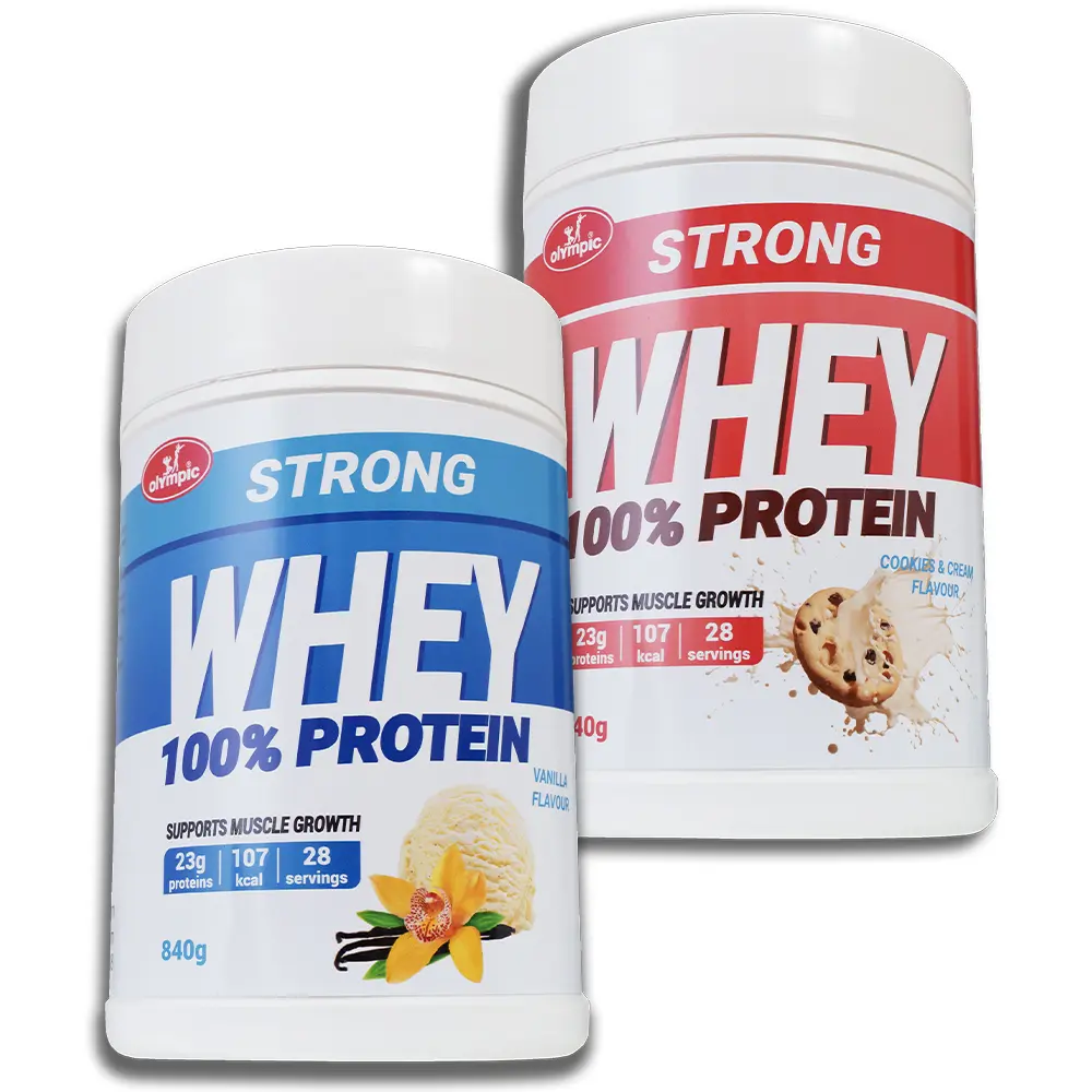 Olympic Whey Protein Strong, Vanila i Cookies & Cream, 840 g, 2 komada