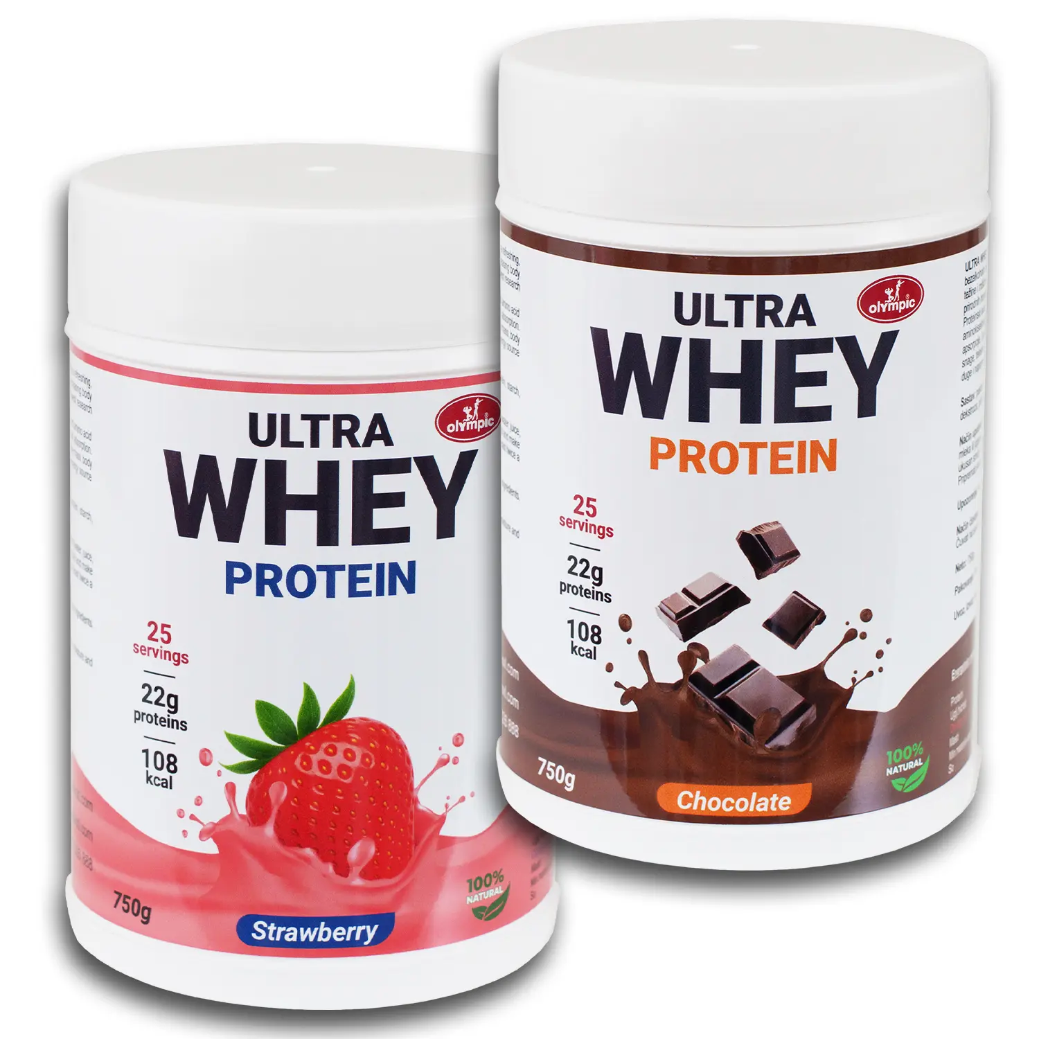 Olympic Whey Protein Ultra, Čokolada i Jagoda, 750 g, 2 komada