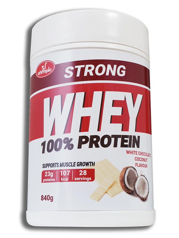 Olympic Whey Protein Strong, Bela čokolada i kokos, 840 g