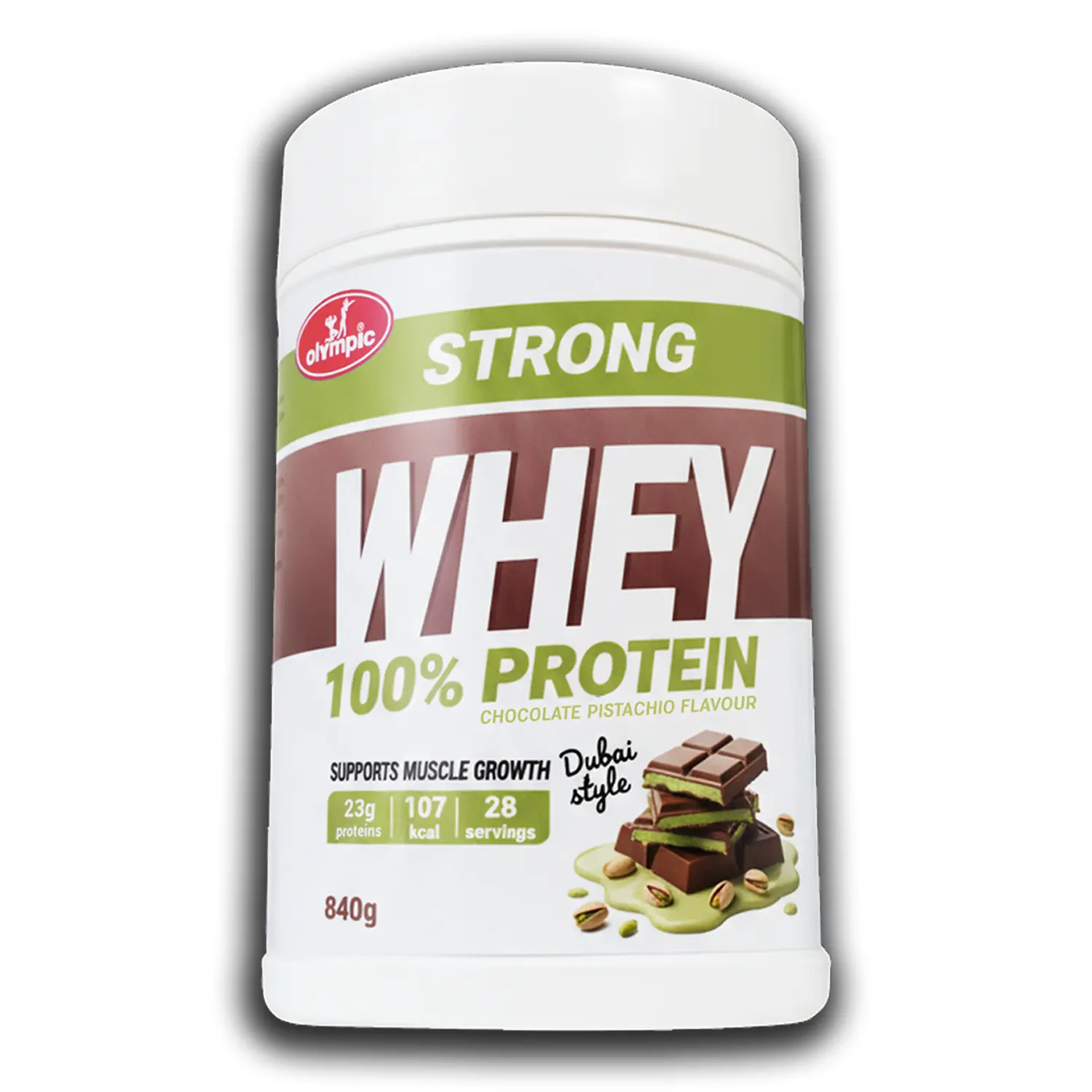 Olympic Whey Protein Strong, Dubai čokolada, 840 g