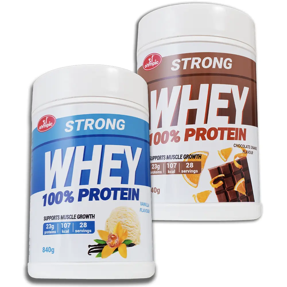 Olympic Whey Protein Strong, Vanila i Čoko-oranž, 840 g, 2 komada