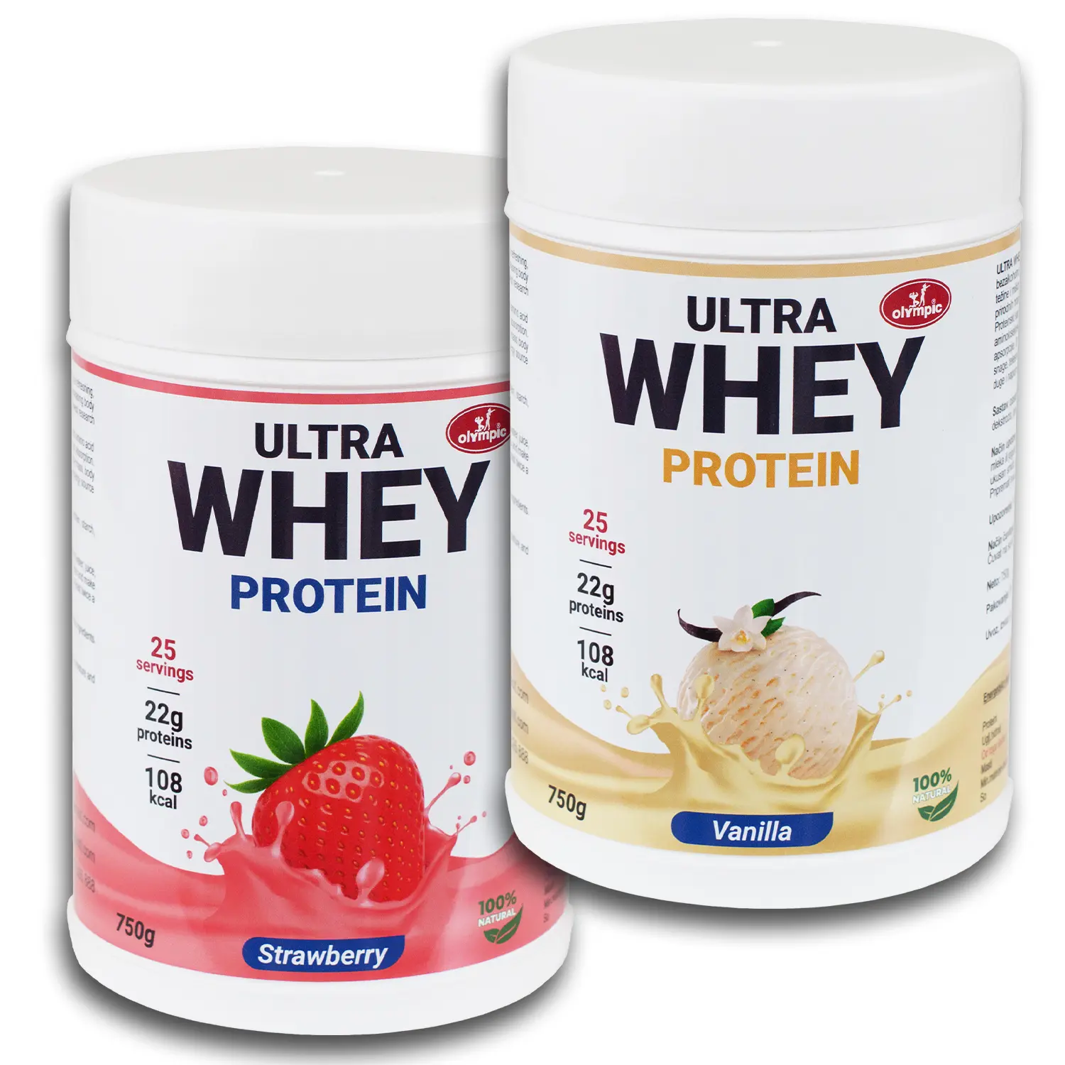 Olympic Whey Protein Ultra, Vanila i Jagoda, 750 g, 2 komada