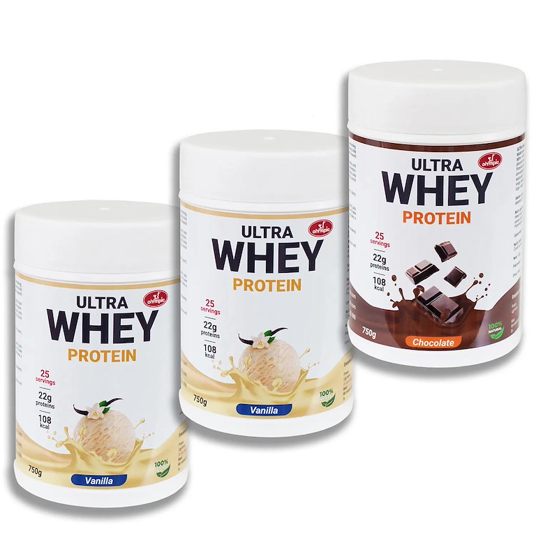 Olympic Ultra Whey protein 840g Vanila, Vanila, Čokolada, 3 komada