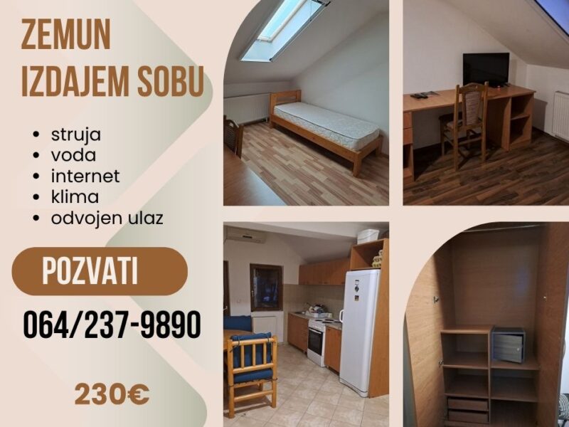 Zemun, soba za izdavanje