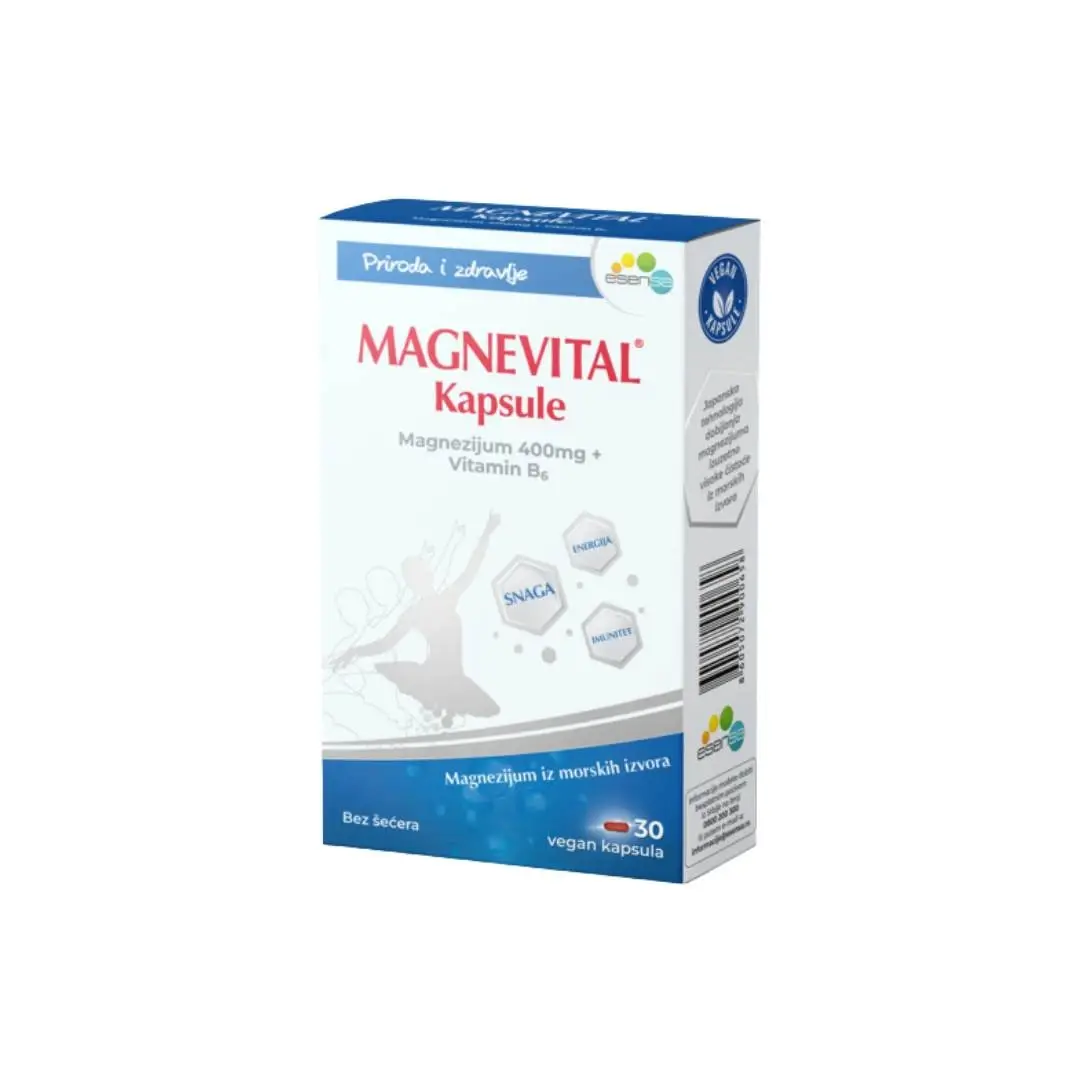 Esensa Magnezijum kapsule i vitamin B6 Magnevital, 30 kapsula