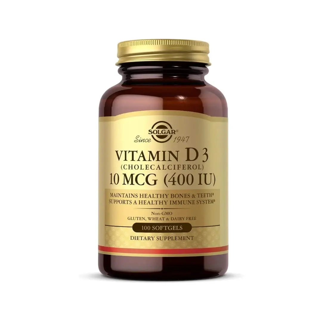 Solgar Vitamin D3 10 mcg, 100 kapsula