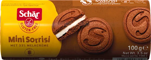 Schär
Mini Sorrisi kakao keks sa mlečnim filom, bez glutena, 100 g