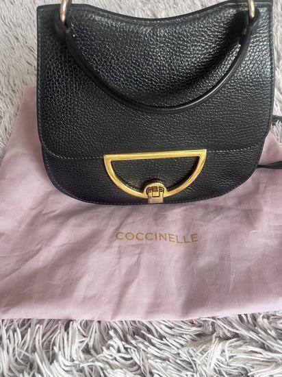    COCCINELLE crna kožna torba   snizeno